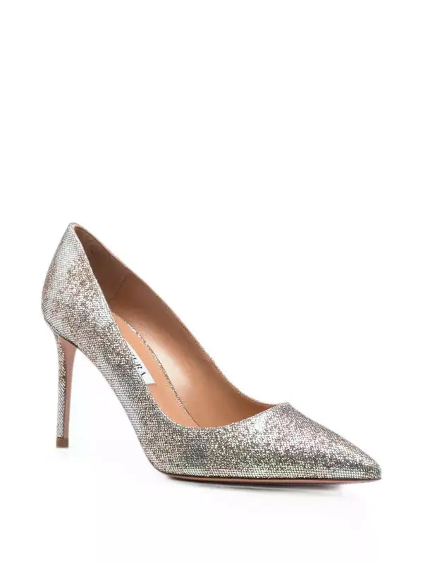 AQUAZZURA Metallic Effect Pointed-toe Pumps