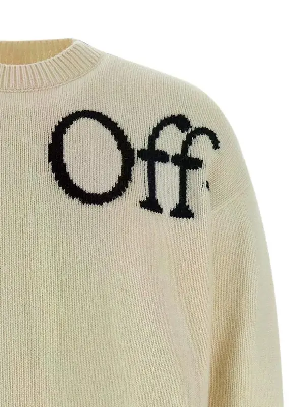 Off-White Embroidered Crew Neck Sweater