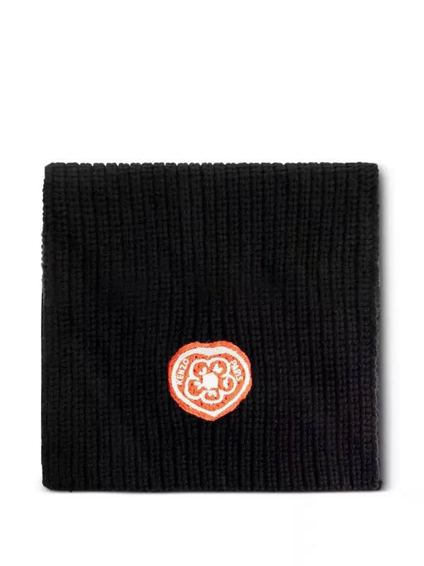 Kenzo Logo-patch Scarf - Black