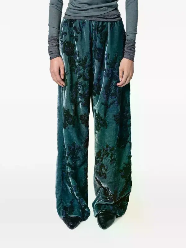 MULLER OF YOSHIOKUBO Embroidered Straight-leg Trousers - Blue