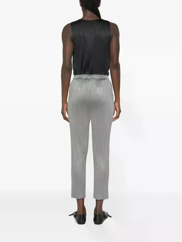 Issey Miyake Pleated-design Cropped Trousers