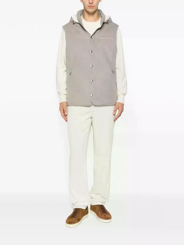 Brunello Cucinelli Hooded Gilet - Grey