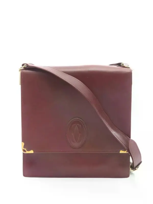 Cartier Burgundy Leather Shoulder Bag - Red