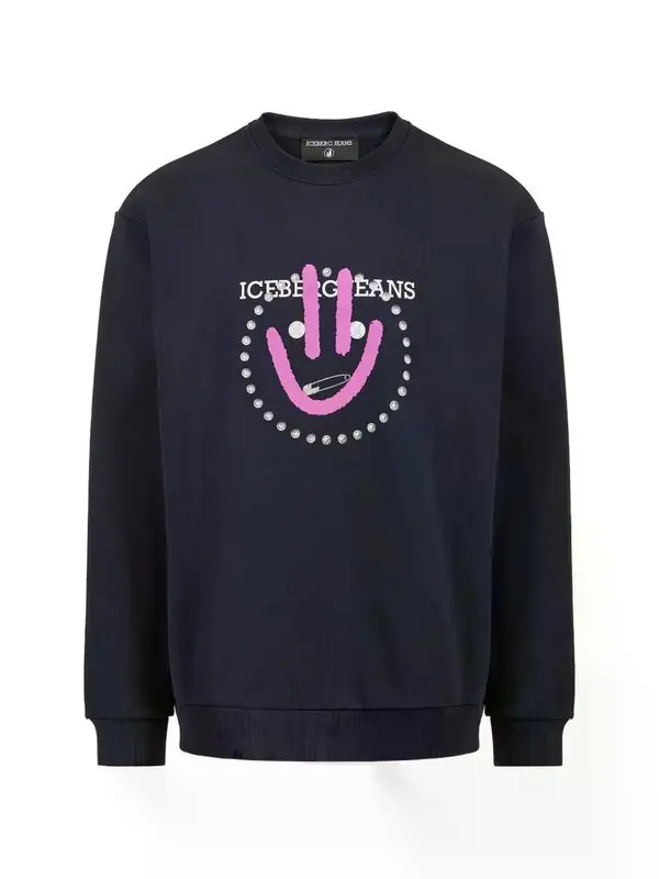 Iceberg Embellished Graphic-print Sweatshirt - Blue