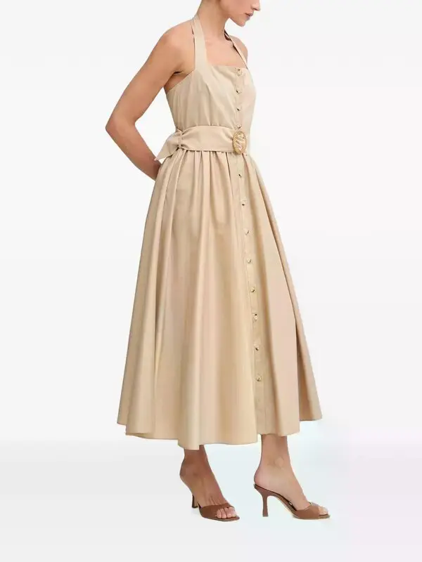 FRACOMINA Belted Halterneck Midi Dress