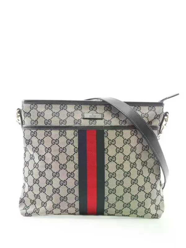 Gucci Gg Supreme Web Stripe Shoulder Bag