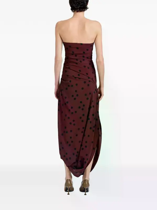 Proenza Schouler Nayara Printed Dot Stretch Viscose Dress - Brown