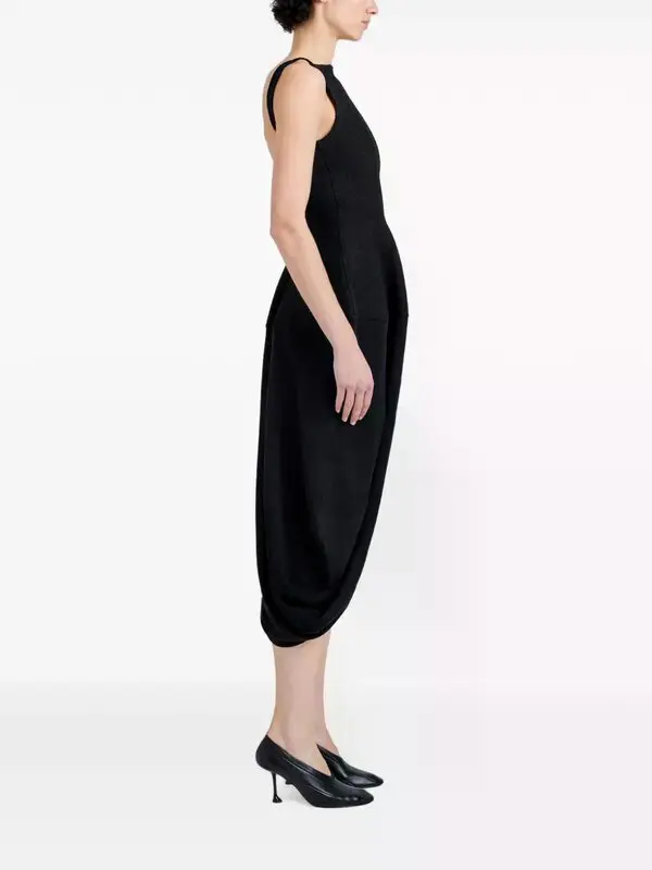 Proenza Schouler Sukki Draped Viscose Dress With Bubble Hem And Slits