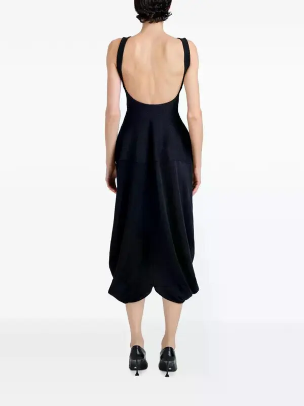 Proenza Schouler Sukki Draped Viscose Dress With Bubble Hem And Slits