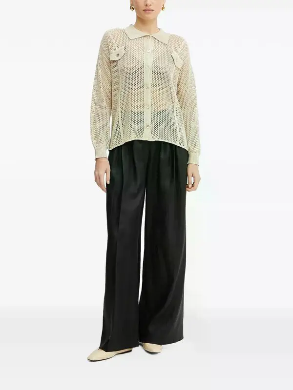 FRACOMINA Open-knit Button-up Cardigan - Neutrals