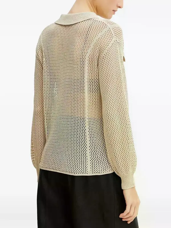 FRACOMINA Open-knit Button-up Cardigan - Neutrals