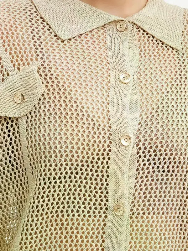 FRACOMINA Open-knit Button-up Cardigan - Neutrals