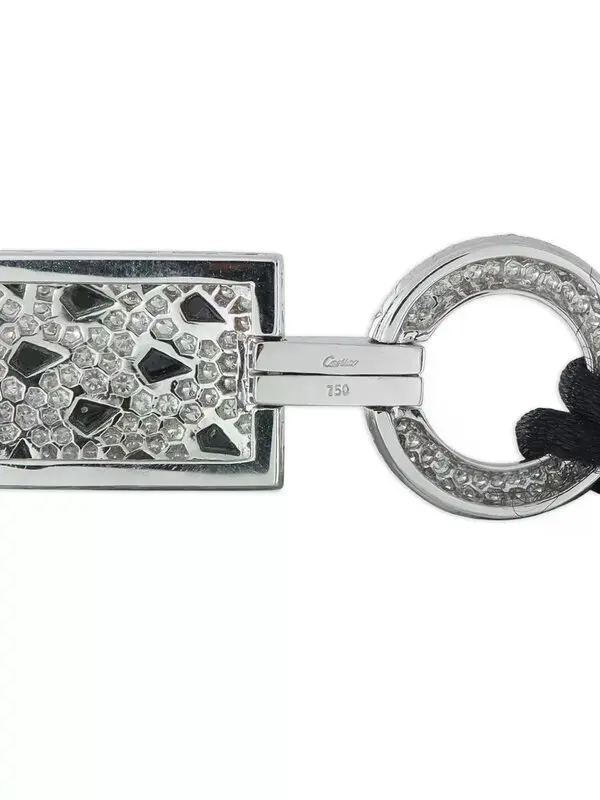Cartier Panthère Diamond And Onyx Necklace In 18k White Gold