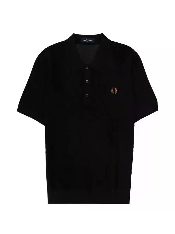 Fred Perry Argyle-knit Polo Shirt - Black