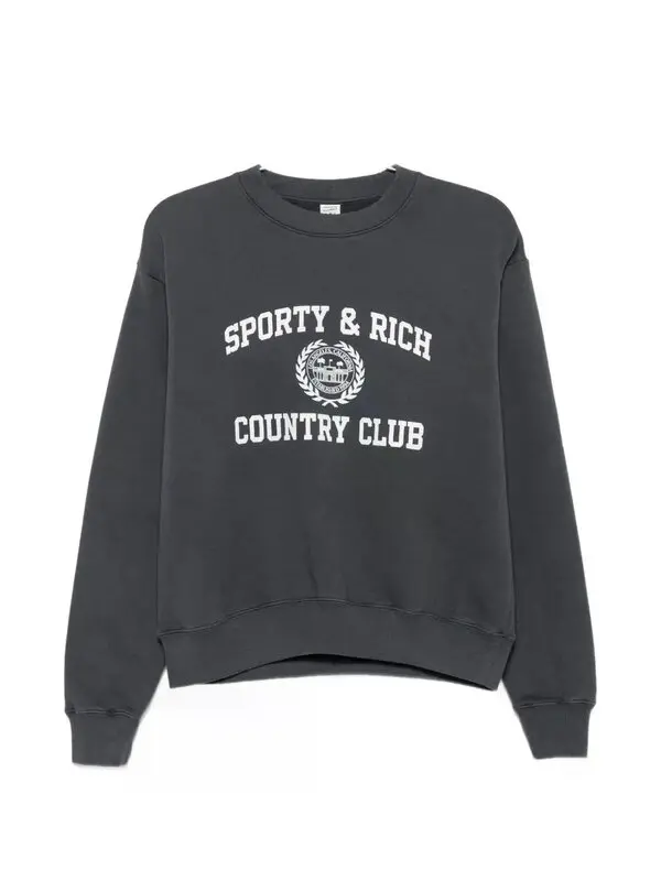 SPORTY & RICH Logo" Print Crewneck Sweater