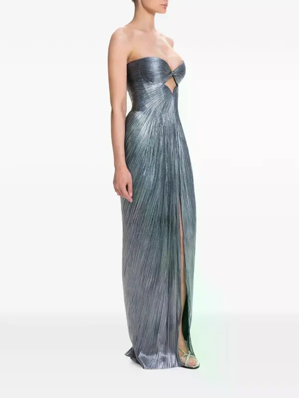 MARIA LUCIA HOHAN Stephanie Strapless Cut-out Maxi Dress - Silver