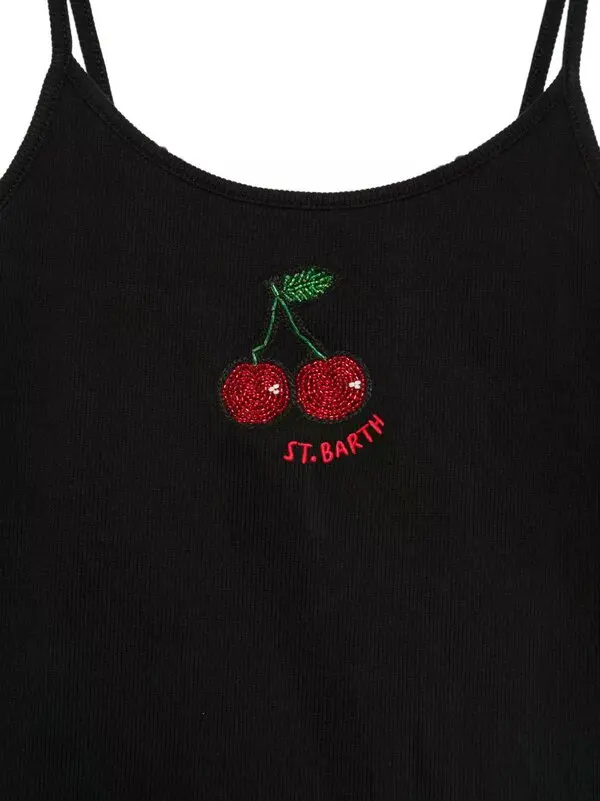 MC2 SAINT BARTH Bead-embellished Ribbed Top