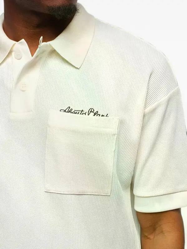 ABOUT:BLANK Script Waffle-knit Polo Shirt