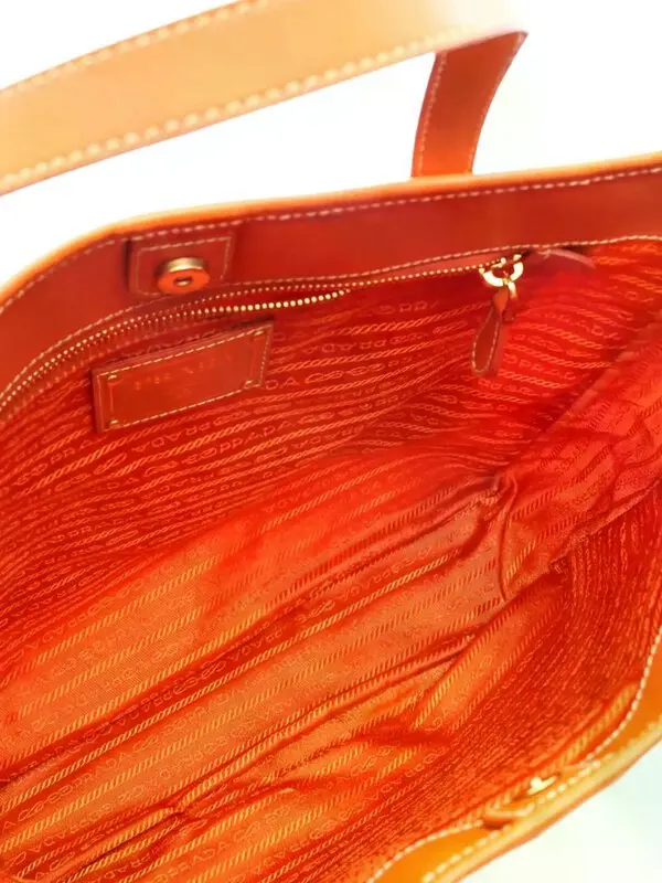 Prada Saffiano Leather Trimmed Tote Bag