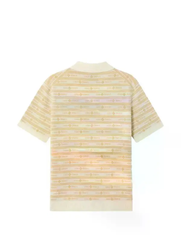 Casablanca Logo-print Wool Polo Shirt - Neutrals