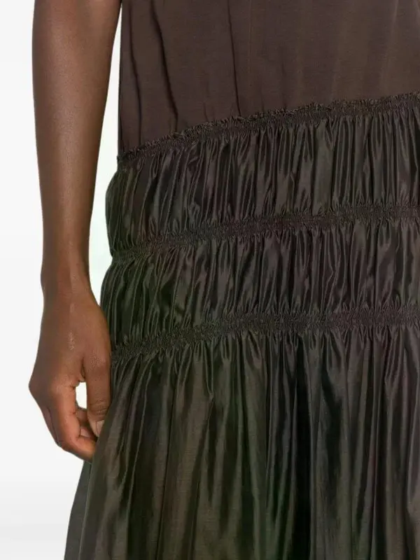 Sú Smocked-waist Sleeveless Maxi Dress - Brown