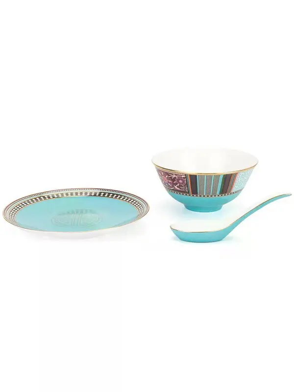 Shanghai Tang Mongolian Nomad Print Tableware Set - Blue