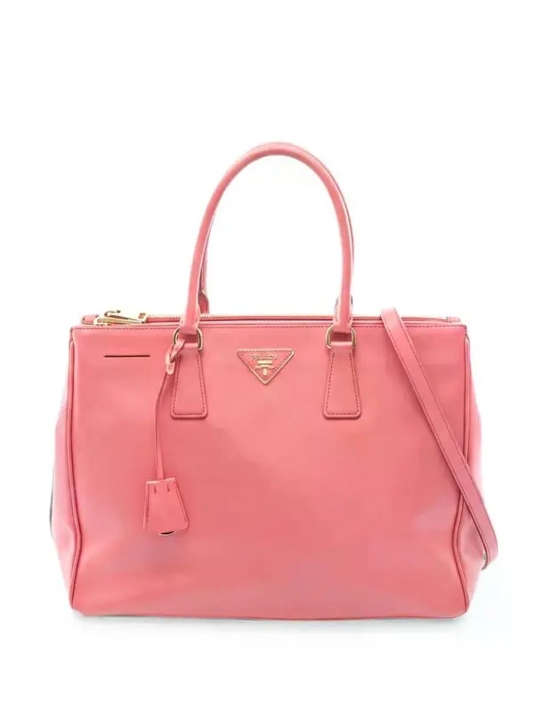 Prada 2000s Large Galleria Saffiano Leather Tote Bag - Pink