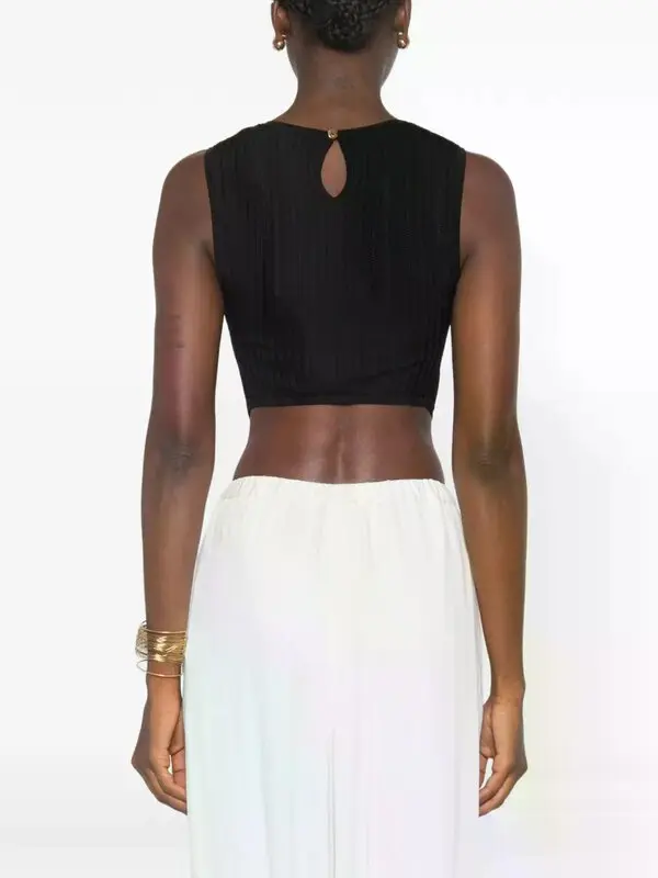 Elisabetta Franchi Ribbed-knit Crossover Top