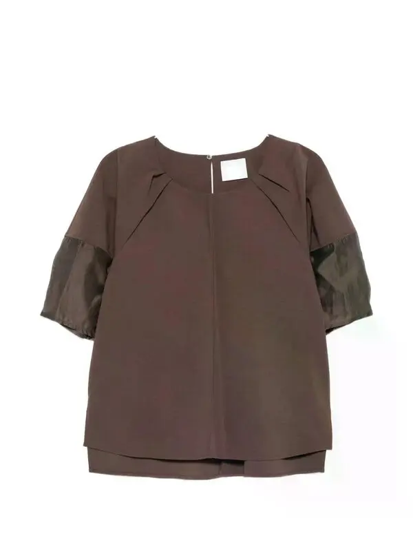 Sú Pleated-detail Blouse - Brown
