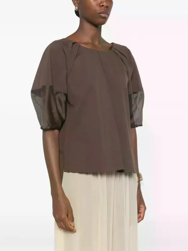 Sú Pleated-detail Blouse With Paneled Design
