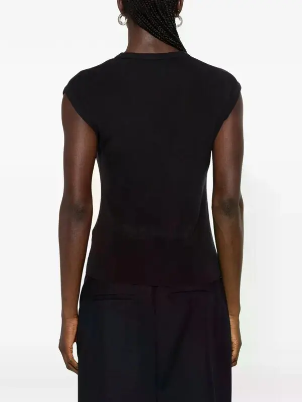 IVORY PARIS Mia Ribbed Knit T-shirt - Blue
