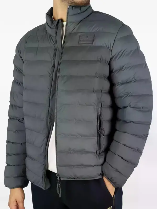 EA7 Logo-patch Zip-up Padded Jacket