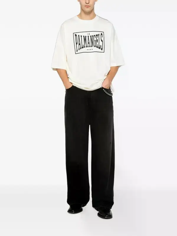 Palm Angels Logo-print Drop-shoulder T-shirt