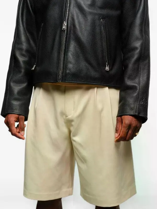 ABOUT:BLANK Pleated Logo-embroidered Shorts