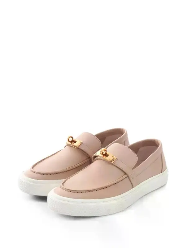 Hermès Leather Slip-on Loafers - Pink