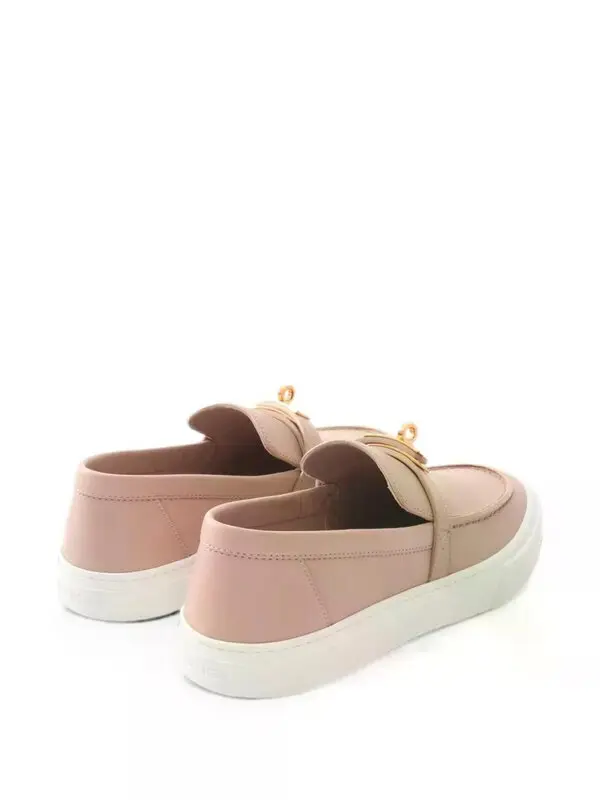Hermès Leather Slip-on Loafers - Pink