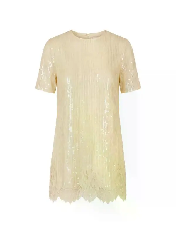 Monse Sequin-embellished Lace-trim Mini Dress
