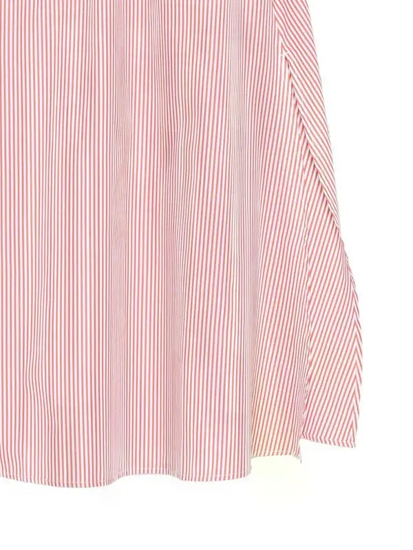 Closed Striped Pattern Drawstring Waist Midi Skirt