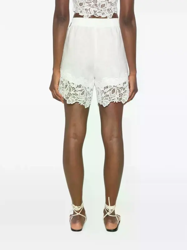 Ermanno Scervino Lace-trim Linen Shorts
