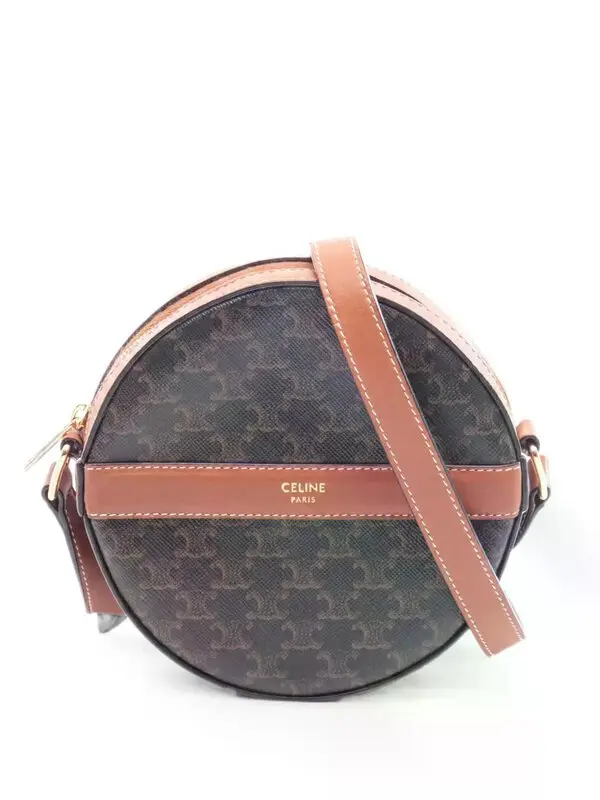 Celine Triomphe Round Shoulder Bag - Black