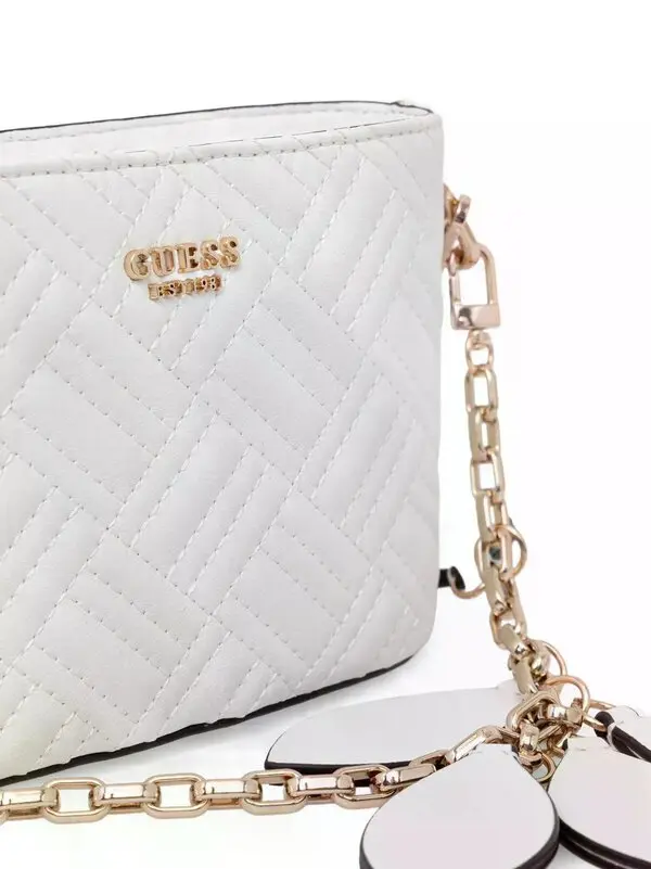 Guess Quilted Shoulder Bag With Chain Detailing