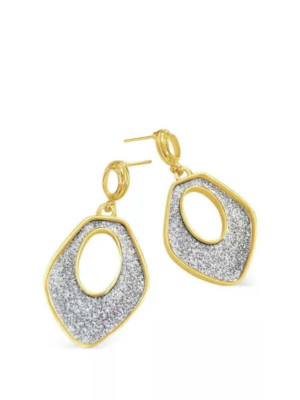 HZMER JEWELLERY Sukha Glitter-effect Drop Earrings