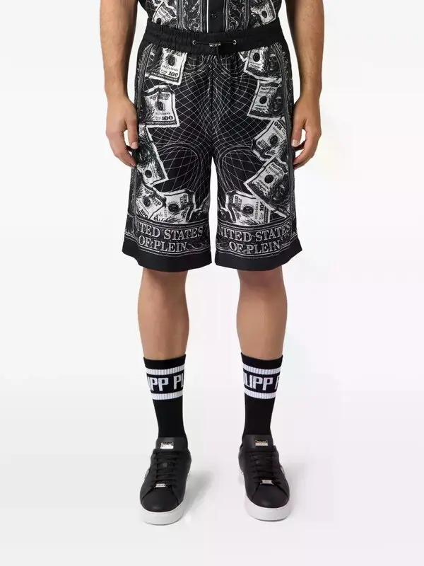 Philipp Plein Skull Dollar-print Shorts