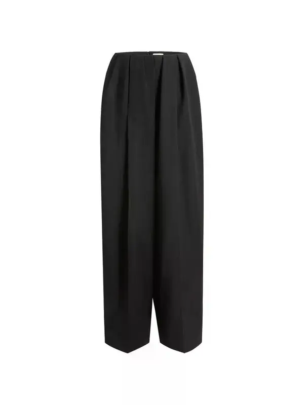 Khaite Kaia Pleated Wide-leg Trousers - Black