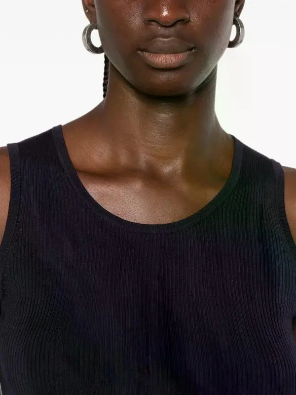 IVORY PARIS Elsa Ribbed-knit Tank Top
