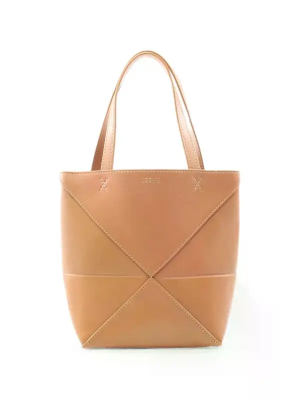 Loewe 2010s Mini Puzzle Fold Tote Bag - Brown