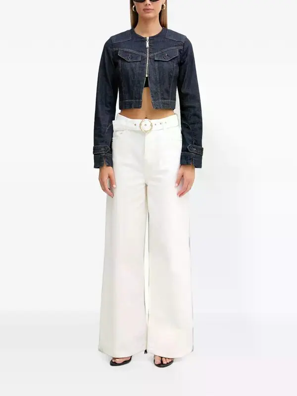 BLUGIRL Indigo Zip-up Cropped Denim Jacket