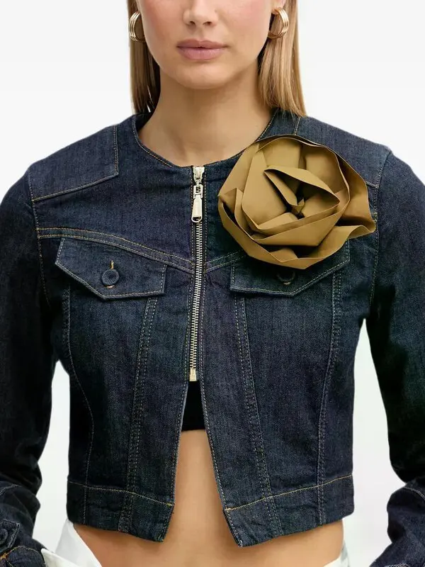 BLUGIRL Indigo Zip-up Cropped Denim Jacket