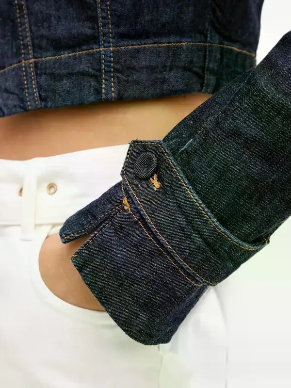 BLUGIRL Indigo Zip-up Cropped Denim Jacket