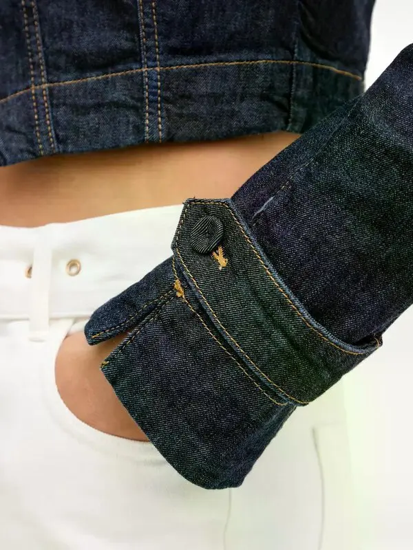 BLUGIRL Indigo Zip-up Cropped Denim Jacket